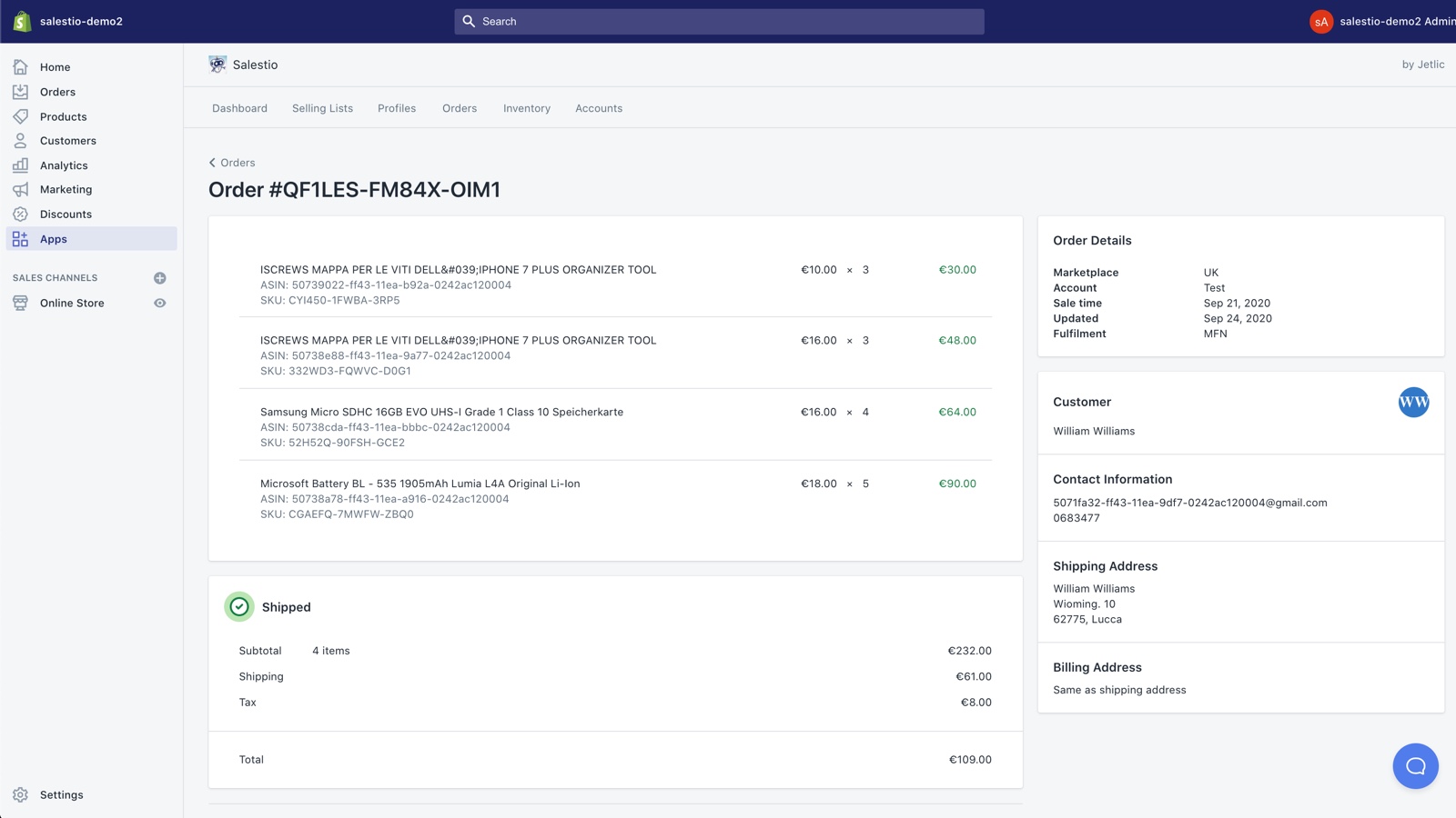 Salestio — Shopify Amazon, eBay & Etsy Integration